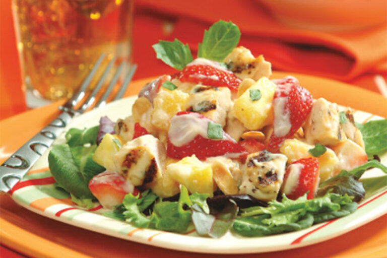 Grilled Chicken & Fruit Salad with Creamy Peach Dressing – EL MEXICANO